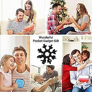 Aitsite 18 in 1 Snowflake Multi Tool Portable Stainless Steel Multi Opener Tool Ideal Gadgets Gift for Travel Camping Adventure Daily Kit with Gift Box
