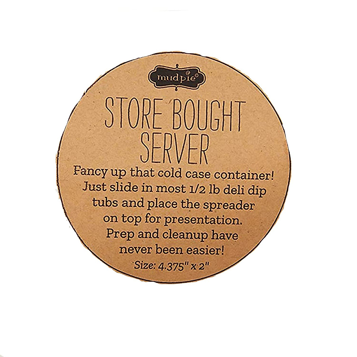 Mud Pie Store Bought Container Dish, White, dip 2" x 4 1/4" dia | spreader 6"