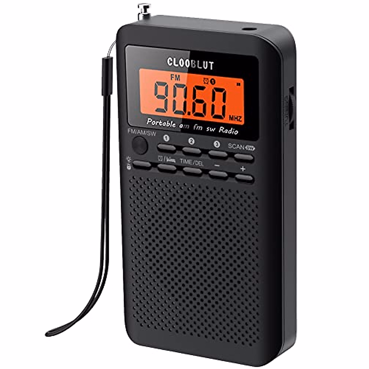 Portable Radio FM/AM/SW Transistor Battery Operated by 2*AA Batteries with Key backlight LCD Display Digital Alarm Clock Sleep Timer,Best Reception,Best Sound Quality Pocket Radios for Walking,Running