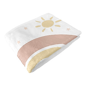 Sweet Jojo Designs Boho Rainbow Girl Milestone Blanket Monthly Newborn First Year Growth Mat Baby Shower Memory Keepsake - Blush Pink Dusty Rose Gold Yellow Mauve Taupe Beige Tan Bohemian Celestial