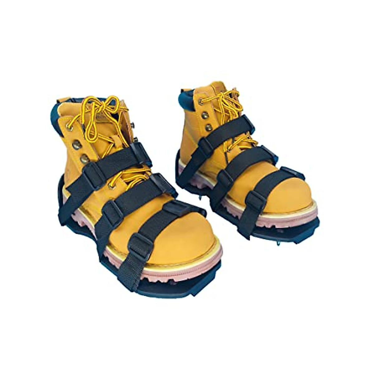 Osaava 48003 Gunite Spiked Shoes For Epoxy Floor Coating NEW Design Plate Epoxy Floor Spiked Shoes with 3/4” Short Spikes Perfect For Cover Installation Full ASSEMBLED (1 Pair)