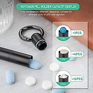 TISUR Titanium Carabiner Keychain Clip+Keychain Pill Holder
