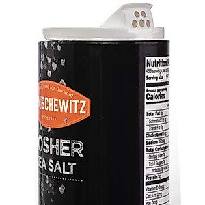 Manischewitz Premium Kosher Salt, Coarse Sea Salt, 16oz (1 Pound) Easy Pour Canister, Product of Italy, Pure Mediterranean Sea Salt. The Perfect Salt Grinder Refill!