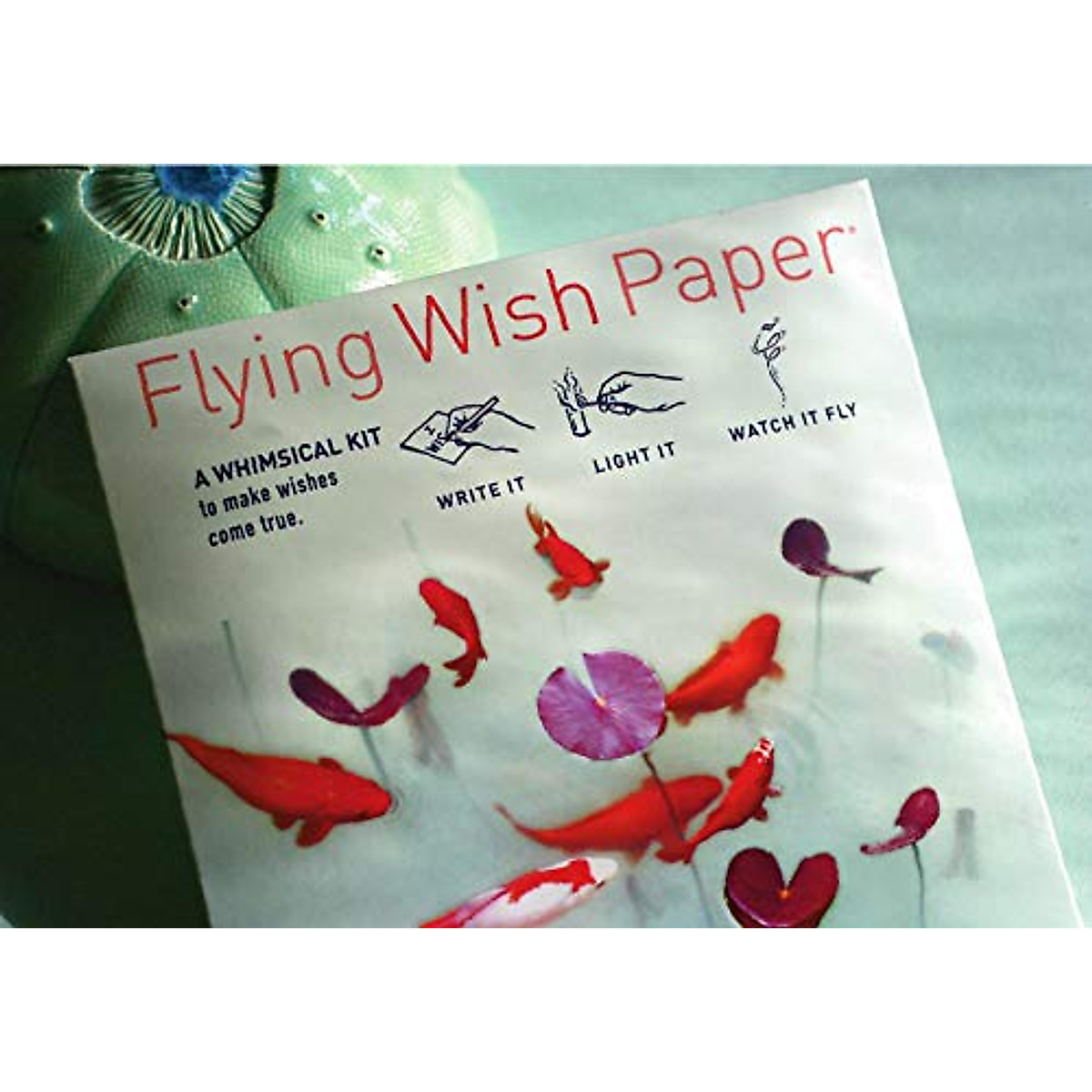 Flying Wish Paper - Write it, Light it, Watch it Fly - KOI Pond, A Symbol of Good Luck - 5" x 5" - Mini Kits