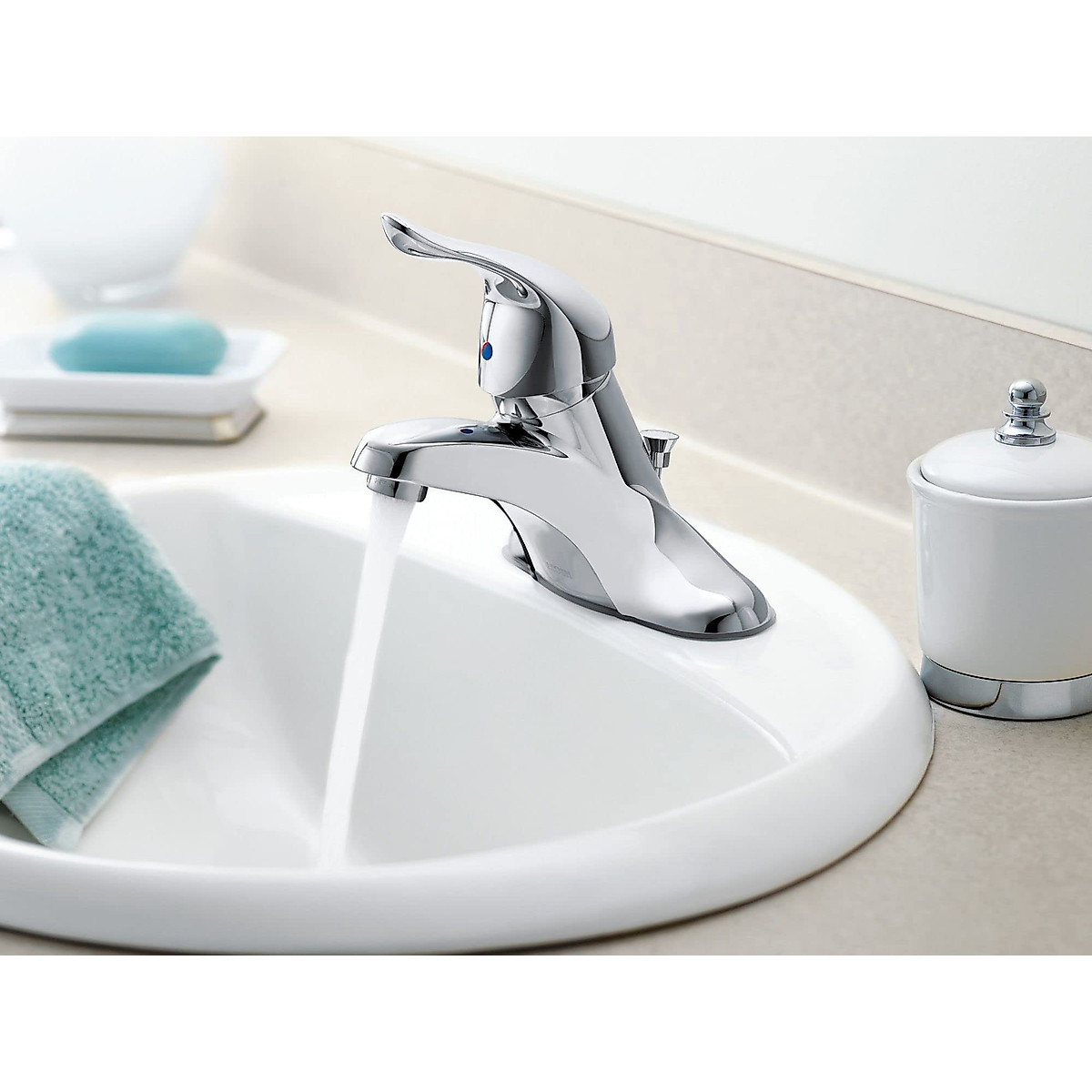 Moen L4625 Chateau One-Handle Low Arc Bathroom Faucet, Chrome