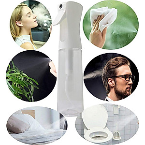 ZeroStage 2 Pack 300ml Water Spray Bottles for Hair Face Plant Mister Continuous Pressurized 360 Fine Mist Sprayers Beauty Salon Supply Clear 10 oz