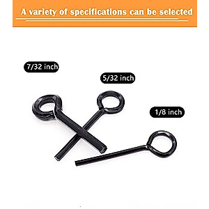 Aienxn 10pcs Black 5/32 inch Standard Hex Dogging Key with Full Loop, Metal Allen Wrench Door Key for Push Bar Panic Exit Device Q-O-046-BK-5/32