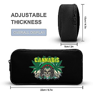 Skull and Weed Leaf 3 Pcs Backpack Set Portable Lunch Bag Pencil Pouch for Office