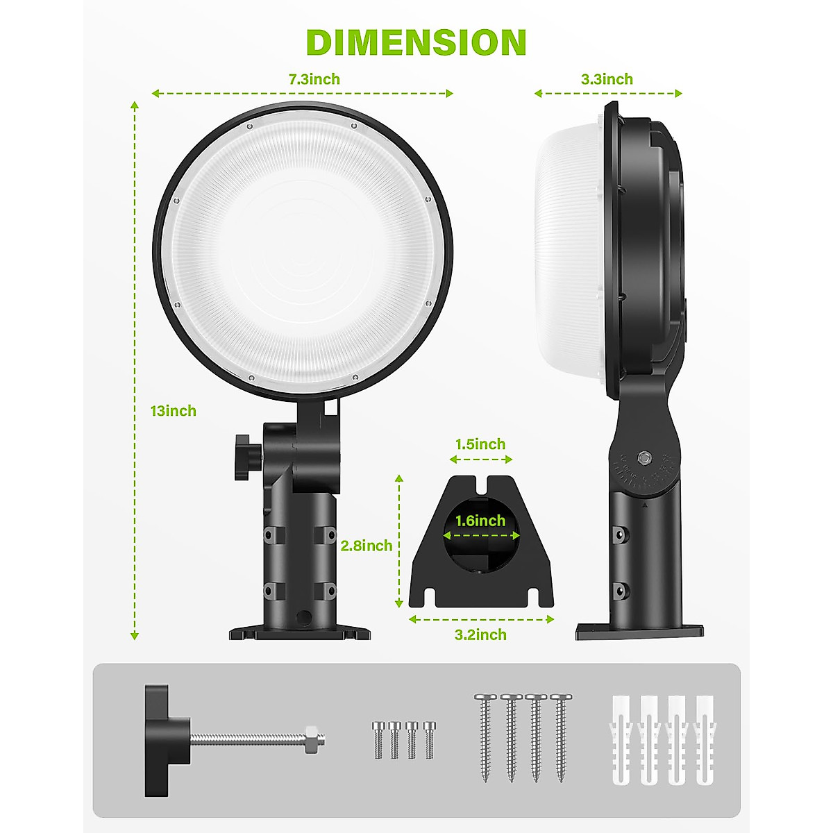 100W LED Flood Lights Dusk to Dawn Outdoor Lighting with Photocell, 15000LM Dimmable 100W/75W/50W LED Barn Light, 5000K, IP65 Waterproof LED Security Lights Area for Yard/Farmhouse/Garage/Porch/Street