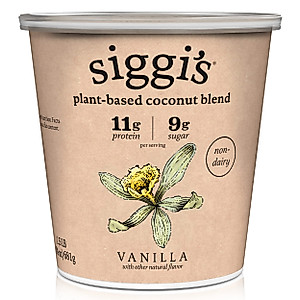 siggi's Plant-Based Coconut Blend, Vanilla – Dairy Free Snack, More Protein Than Sugar, Blue, 24 Oz