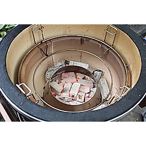 QuliMetal BBQ Whirlpool for Weber Kettle 22 26.75 Inches WSM, Big Green Egg, Kamado Joe, Weber Smokey Mountain Charcoal Briquet Holders, Stainless Steel BBQ Kettle Barbecue Charcoal Grill Accessories