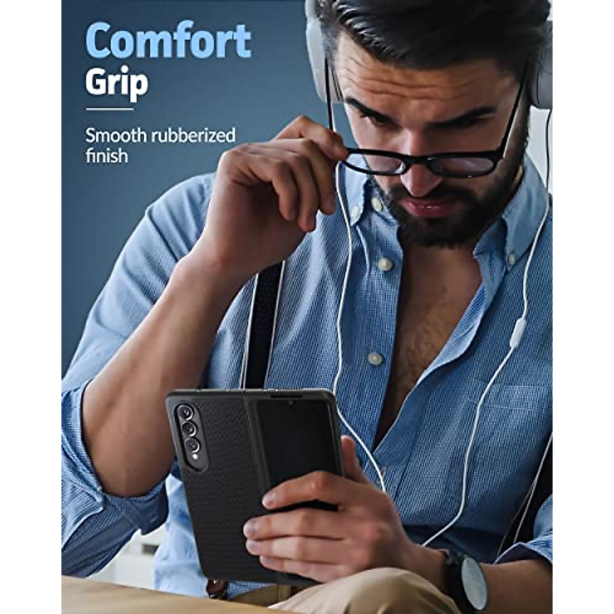 Encased DuraClip for Galaxy Z Fold 4 Belt Clip Case, Slim Front + Back Phone Case with Holster (2022 Samsung Z-Fold 4)