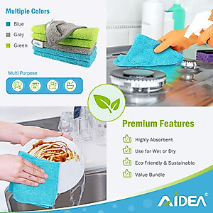 AIDEA Microfiber Cleaning Cloths-50PK, Softer Highly Absorbent, Lint Free Streak Free for House, Kitchen, Car, Window Gifts(12in.x12in.)