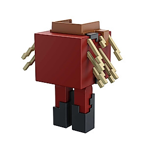 Mattel Minecraft Craft-A-Block Strider Figure, Authentic Pixelated Video-Game Characters, Action Toy to Create, Explore and Survive, Collectible Gift for Fans Age 6 Years and Older