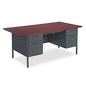 HON Metro Classic Series 72 by 36 by 29-1/2-Inch Double Pedestal Desk, Mahogany