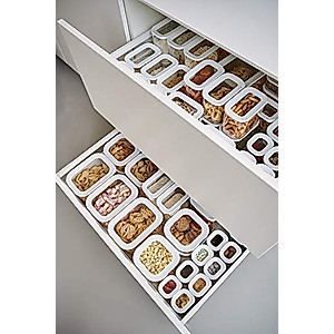 Mepal - Storage Container Modula 4-Piece Set – Clear Food Container with Lid - Kitchen Organizers & Plastic Storage Boxes – Stackable & Airtight – 4 x 2000 ml – White