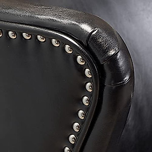 Christopher Knight Home Canterbury High Back Wing Chair, Leather, Black 30.75D x 29.75W x 41.25H in