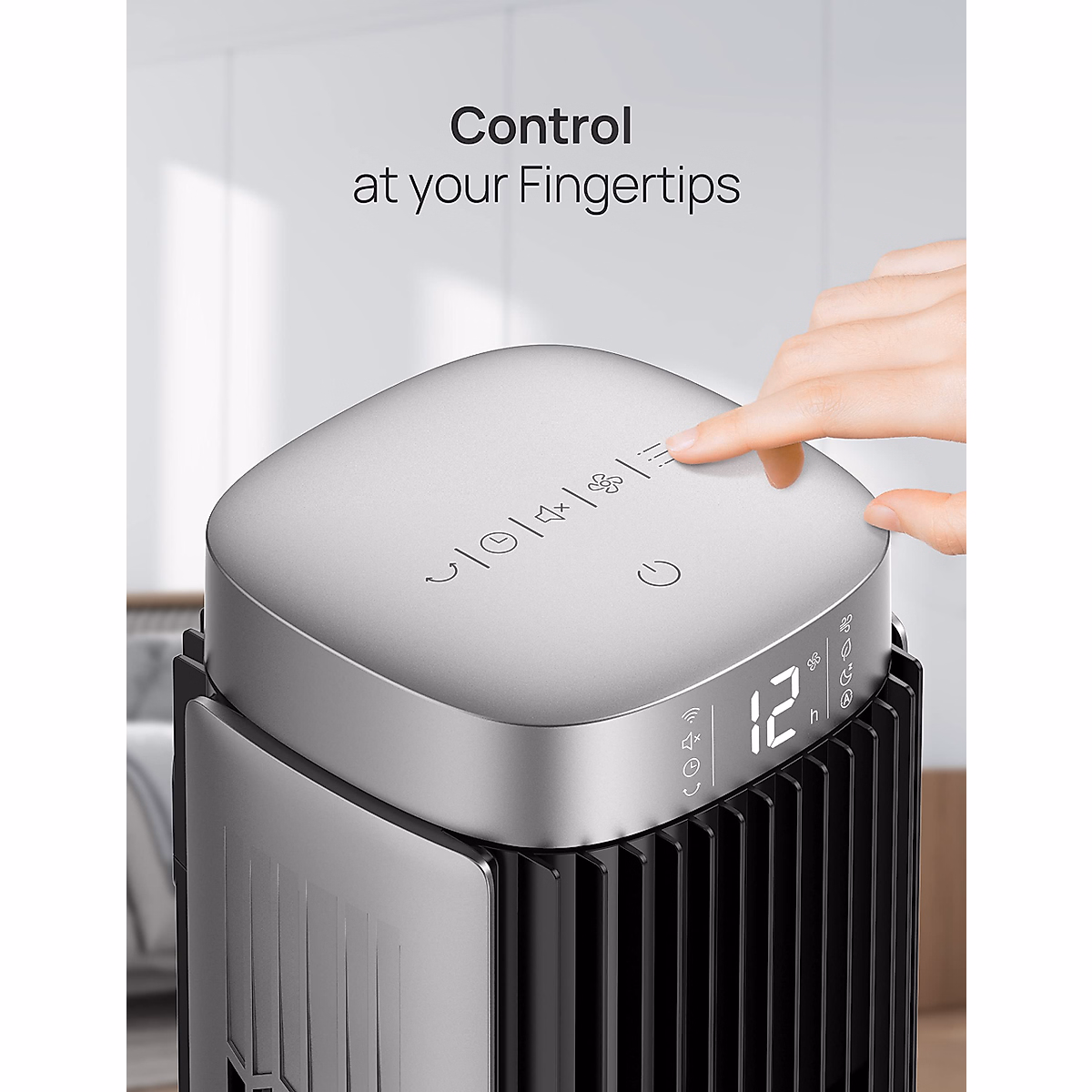 Dreo 42'' Pilot Pro Tower Fan with Remote, Black (DR-HTF005) & Tower Fan with Remote, 90° Oscillating Bladeless Fan, 42 Inch, Quiet with 6 Speeds, Large LED Display