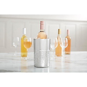 Personalization Universe Lavish Last Name Personalized Wine Chiller - Custom Engraved, Double-Walled Insulated, Stainless Steel Wine Cooler with Hand-Hammered Detail, Ideal for Wine Lovers
