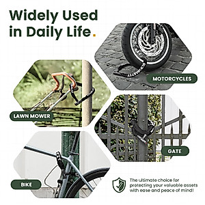 Titanker Heavy Duty Bicycle Lock Chain with Keys - 3 Feet Anti-Theft Lock for Bikes, Motorcycles, Doors, Gates, Fences, Grills (6mm Thick)