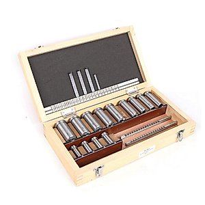 22pcs Keyway Broach Kit, Collared Bushing Shim Sets Metric Size 4 Broaches, 13 Bushings and 5 Gaskets High Speed Steel Keyway Broach Set Metal Processing Tool