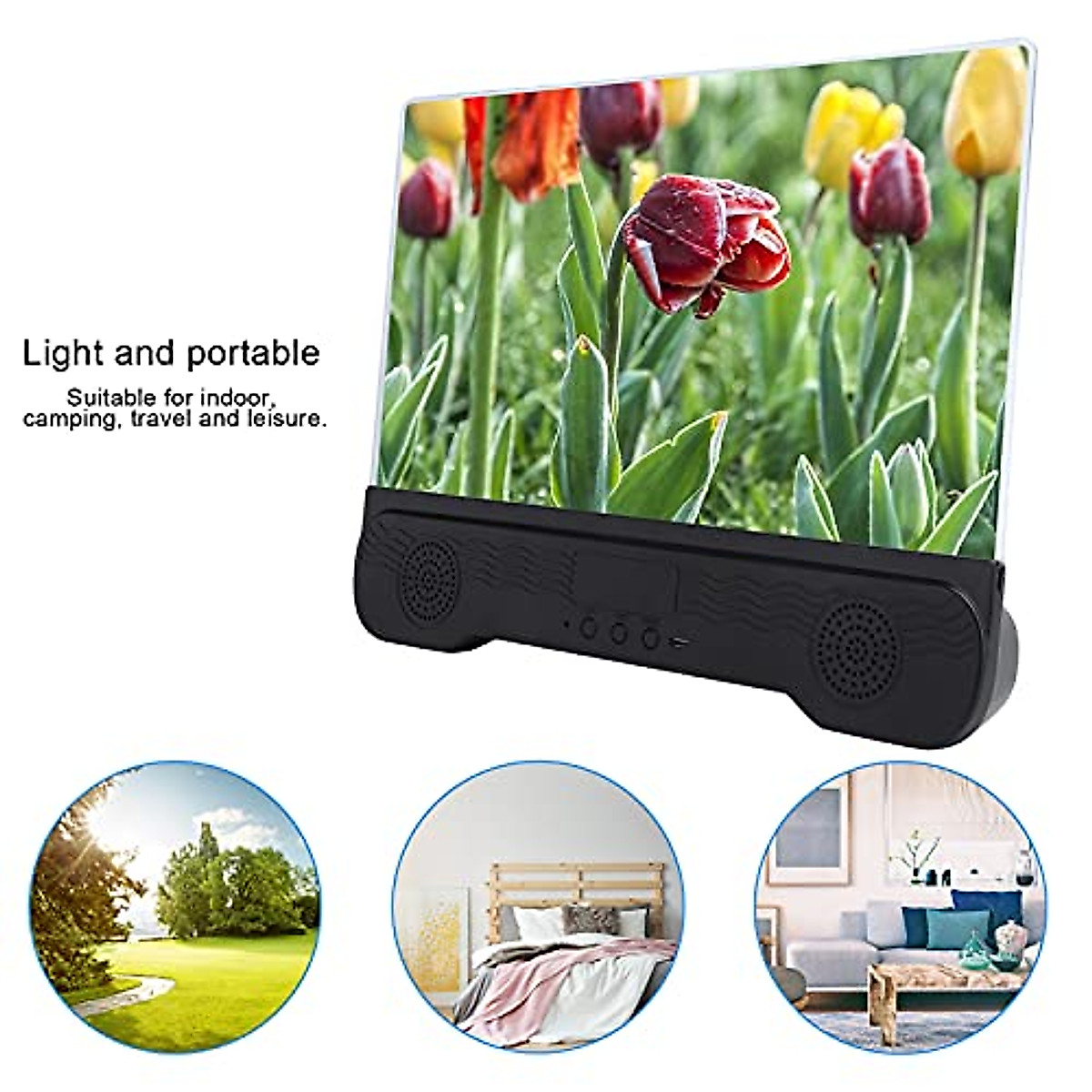 14" Screen Magnifier, HD Mobile Phone Magnifier with Bluetooth Speaker, Smartphone Screen Projector for Movies Videos and Gaming