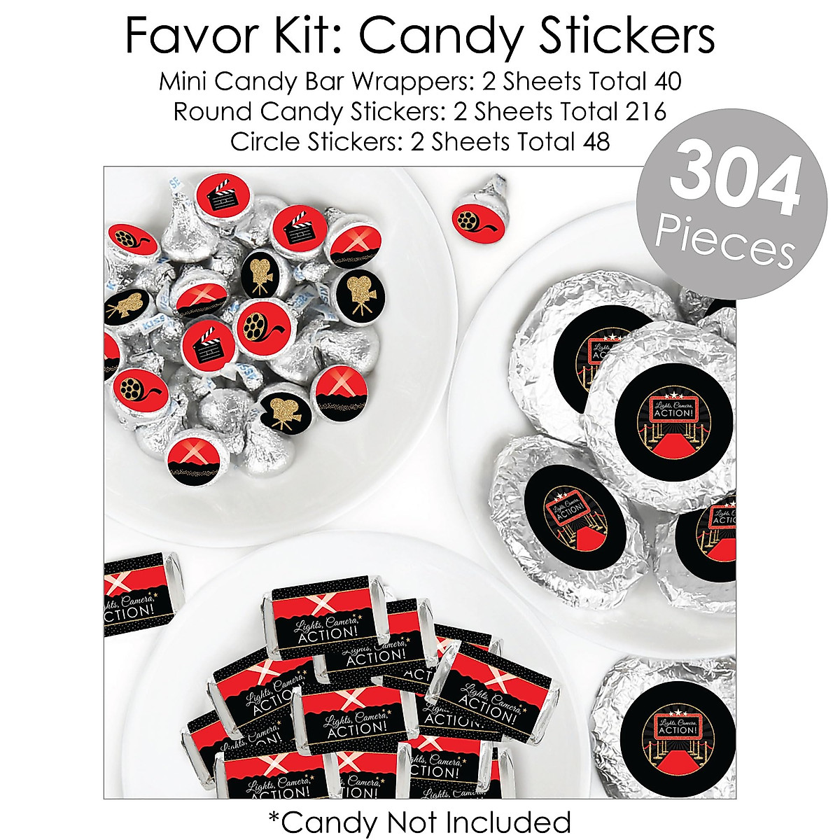 Big Dot of Happiness Red Carpet Hollywood - Movie Night Party Supplies - Banner Decoration Kit - Fundle Bundle