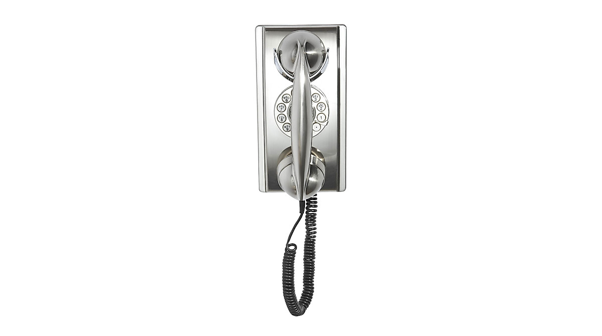 Crosley CR55 Wall Phone with Push Button & Vintage Style