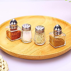 Luxshiny 10pcs Salt and Pepper Shakers Set Mini Glass Pepper Shaker with Lid Clear Spices Jars Salt Shaker Condiment Storage Jar for Travel Camping Picnic Lunch Dining Kitchen