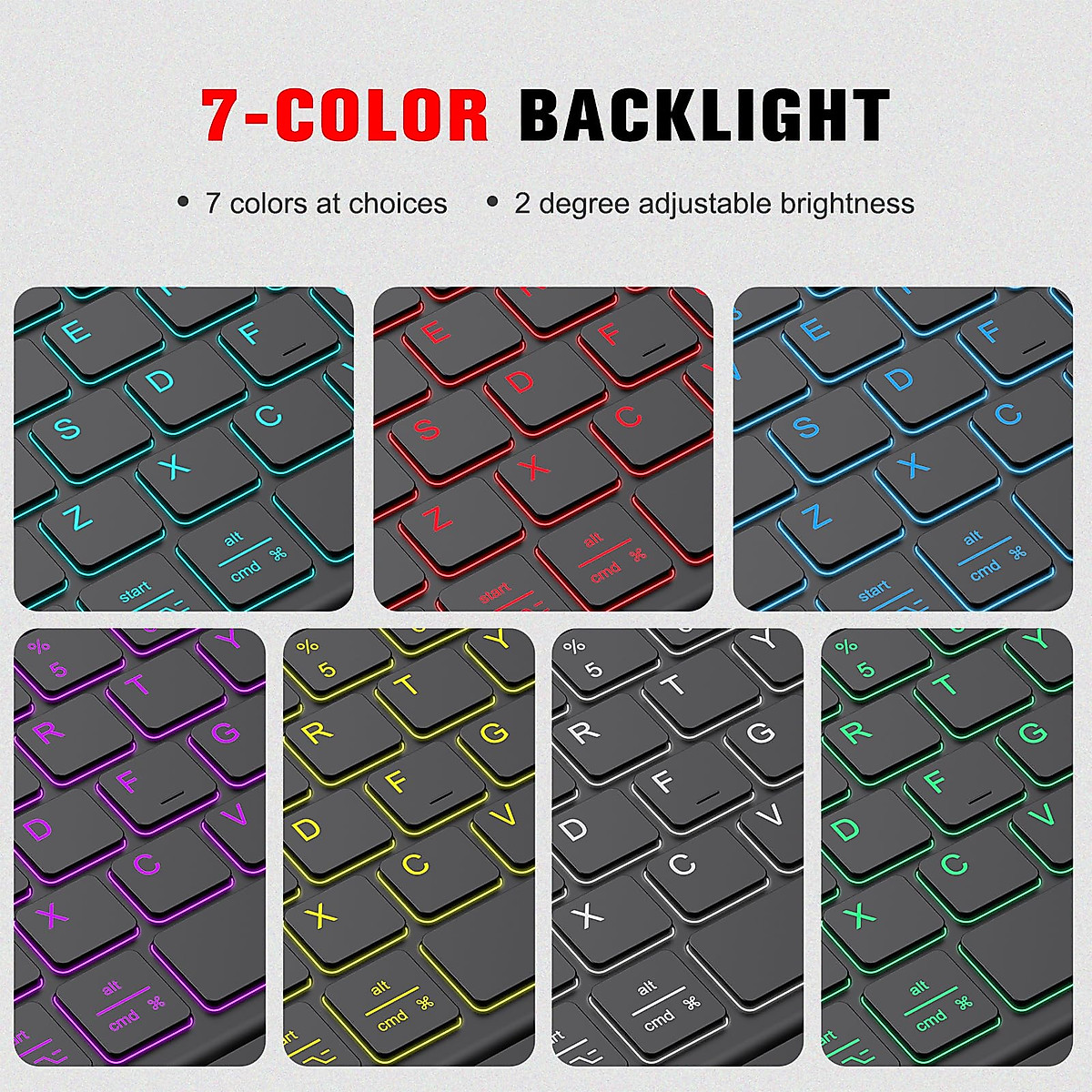 FINTIE Keyboard Case - 2017/2015 iPad Pro 12.9 inch (Old Model) 1st & 2nd Gen Case, Soft TPU Protective Cover, [7 Color Backlit] Magnetically Detachable Wireless Bluetooth Keyboard, Black