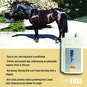 EquiFUSE Rehydrinse 1-Step Coat Protector + Conditioner for Horses | Fortifies and Strengthens The Horse's Coat | Protects Against Dehydration (64 oz)