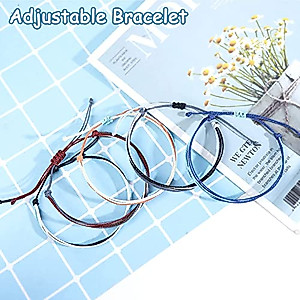 Roe Dolph 16 Pcs String Bracelets for Men Colorful Aesthetic Bracelets for Women Adjustable Surfer Wave Bracelets Pack Waterproof Handmade Ankle Bracelets Set Friendship Bracelets for Summer(Style B)