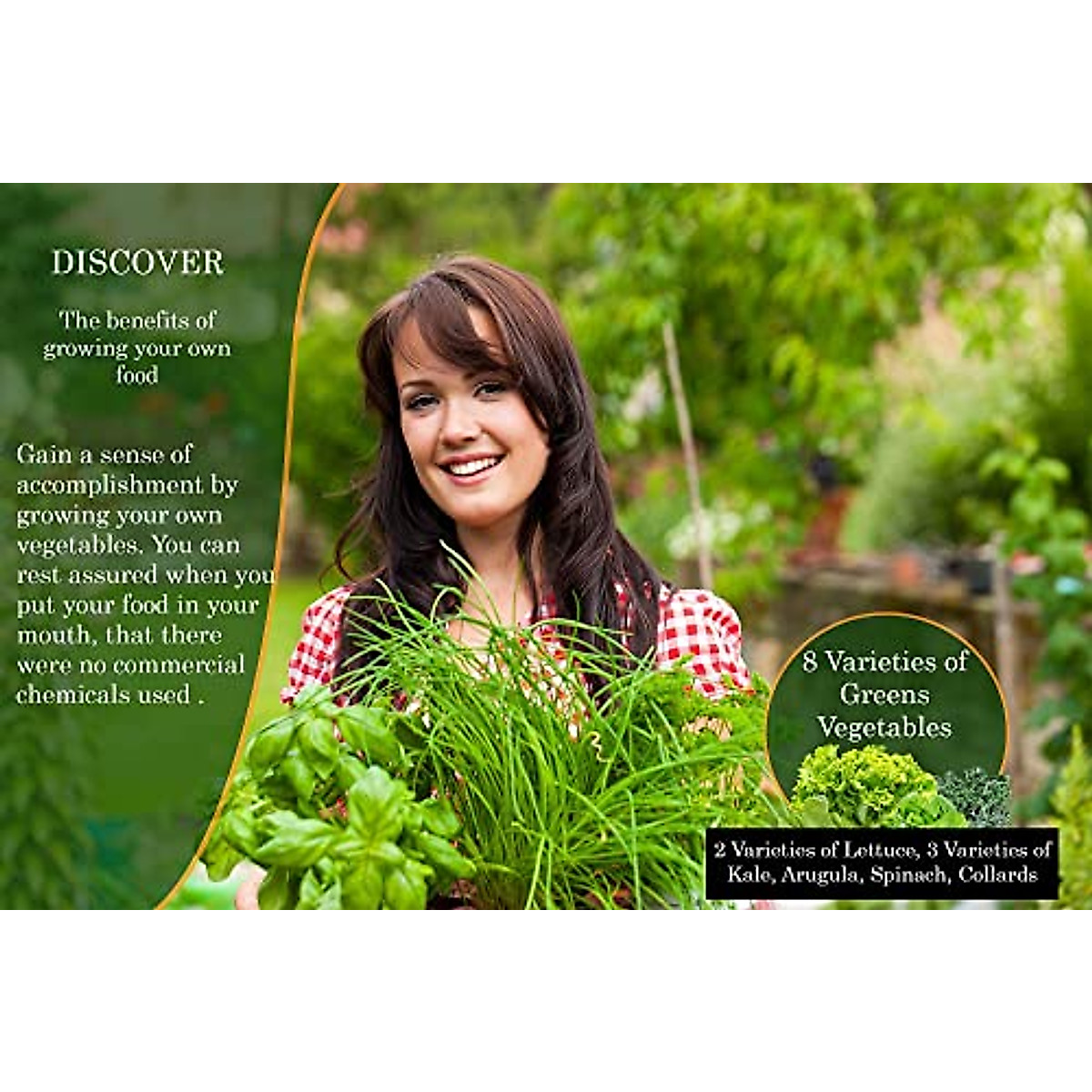 Heirloom Lettuce Mix and Greens Garden Seeds, 8 Varieties, 5300 Seeds, Hydroponic Seeds, Includes Bibb Butter Lettuce Seeds for Planting, Kale, Arugula Seeds, Spinach, Collards, and More, Non-GMO…