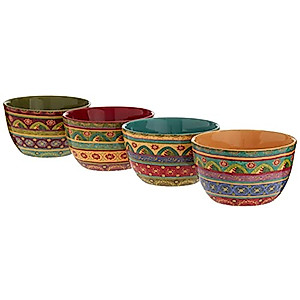 Certified International Tunisian Sunset Ice Cream Bowls (Set of 4), 5.25", Multicolor