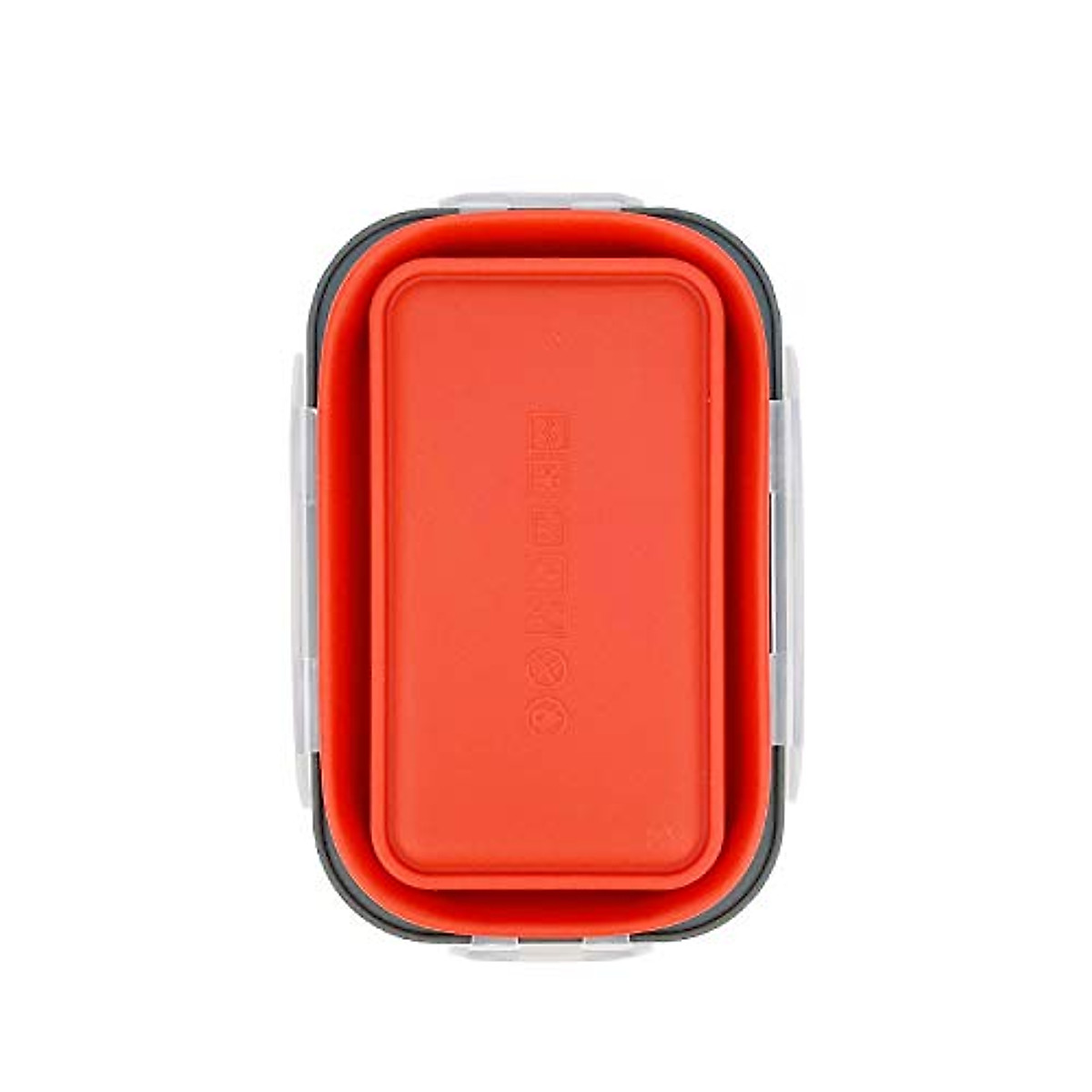 CARTINTS Set of 3 Collapsible Food Storage Containers with Lids, Collapsible Silicone Bowls, Silicone Lunch Containers, For Meal Prep, Camping, Travel, Microwave and Freezer Safe,500ml,Red