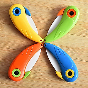 Creative Bird Shape Collapsible Portable Folding Ceramic Fruit Knife Paring Knife (four Colors Optional)
