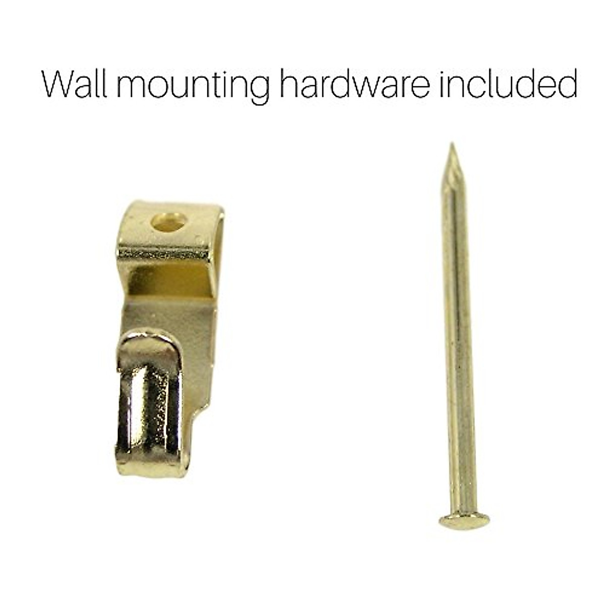 Banberry Designs Brass Vinyl Coated Plate Hanger 8 to 10 Inch - Set of 4 Pcs - Clear Vinyl Sleeves Protect the Plate - Hook and Nail Included