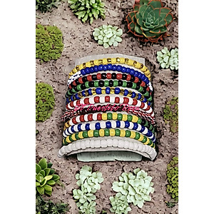 11 pcs Ilde Pulseras Santeria Handmade Unisex Stretch Bracelet Set Iyawo Babablawo Orula Shango Obatala Eleggua Ogun Ochosi Oshun Yemaya Oya San Lazaro Seven African Powers