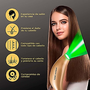 LED Treatment Accelerator - Lizze Photon Supreme Triple Light Action Enhancer - Progressive Thickening And Hydrating Maximizer - Photonic Therapy - Durable Hair Fibers