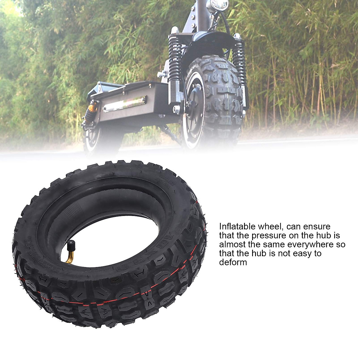 10in Scooter Tire, 10x3.0 Inner and Outer Tire Antiskid Wheel Thickened Electric Scooter Tyre Electric Scooter Tire Electric car scooter