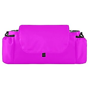 KFBE Bright Purple Baby Stroller Organizers Universal with 2 Cup Holder and Detachable Shoulder Strap, Large capacity, 17''x6''x6'' 20805