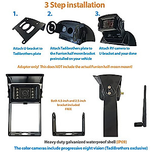 TadiBrothers Furrion Compatible Digital Wireless Plug & Play, Backup Camera Kit with 7" Monitor with Audio | 120° View Angle, 150-Ft Range, Waterproof | Observation System for RV, 5th Wheel, & Camper