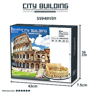 bnwent Building Blocks Toys Colosseum Model (5594 Pieces) The World's Great Architecture Series Collectible Famous Landmarks DIY Gift for Teens and Adults