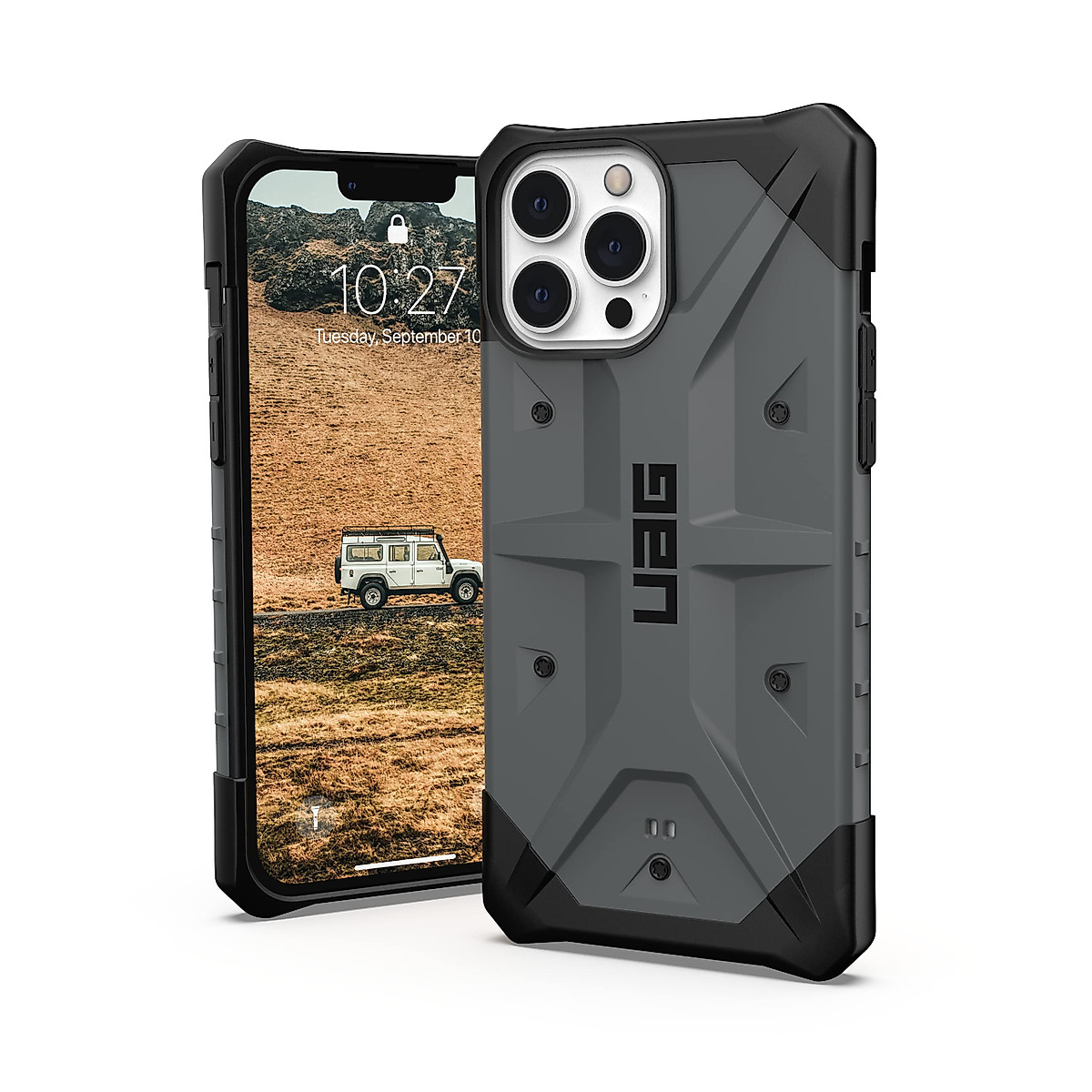 URBAN ARMOR GEAR UAG Designed for iPhone 13 Pro Max Case Grey Silver Rugged Lightweight Slim Shockproof Pathfinder Protective Cover, [6.7 inch Screen]