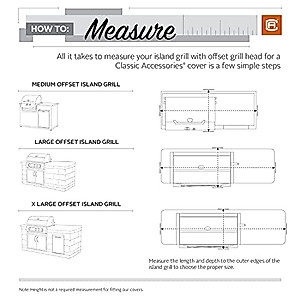 Classic Accessories Veranda Water-Resistant BBQ Grill Cover for 98 Inch Island with Left or Right Grill Head