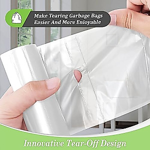 1.6 Gallon 220 Counts Strong Trash Bags Garbage Bags, Bathroom Trash Can Bin Liners, Small Plastic Bags for home office kitchen, Clear
