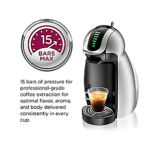 NESCAFÉ Dolce Gusto Coffee Machine, Genio 2, Espresso, Cappuccino and Latte Pod Machine,45 ounces, Silver