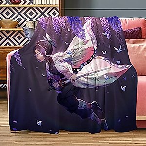 Soft Anime Throw Blanket, Durable Manga Flannel Fleece Blanket Comfortable Throws for Couch Sofa Chair Bed Home Cars Office(60"*50")