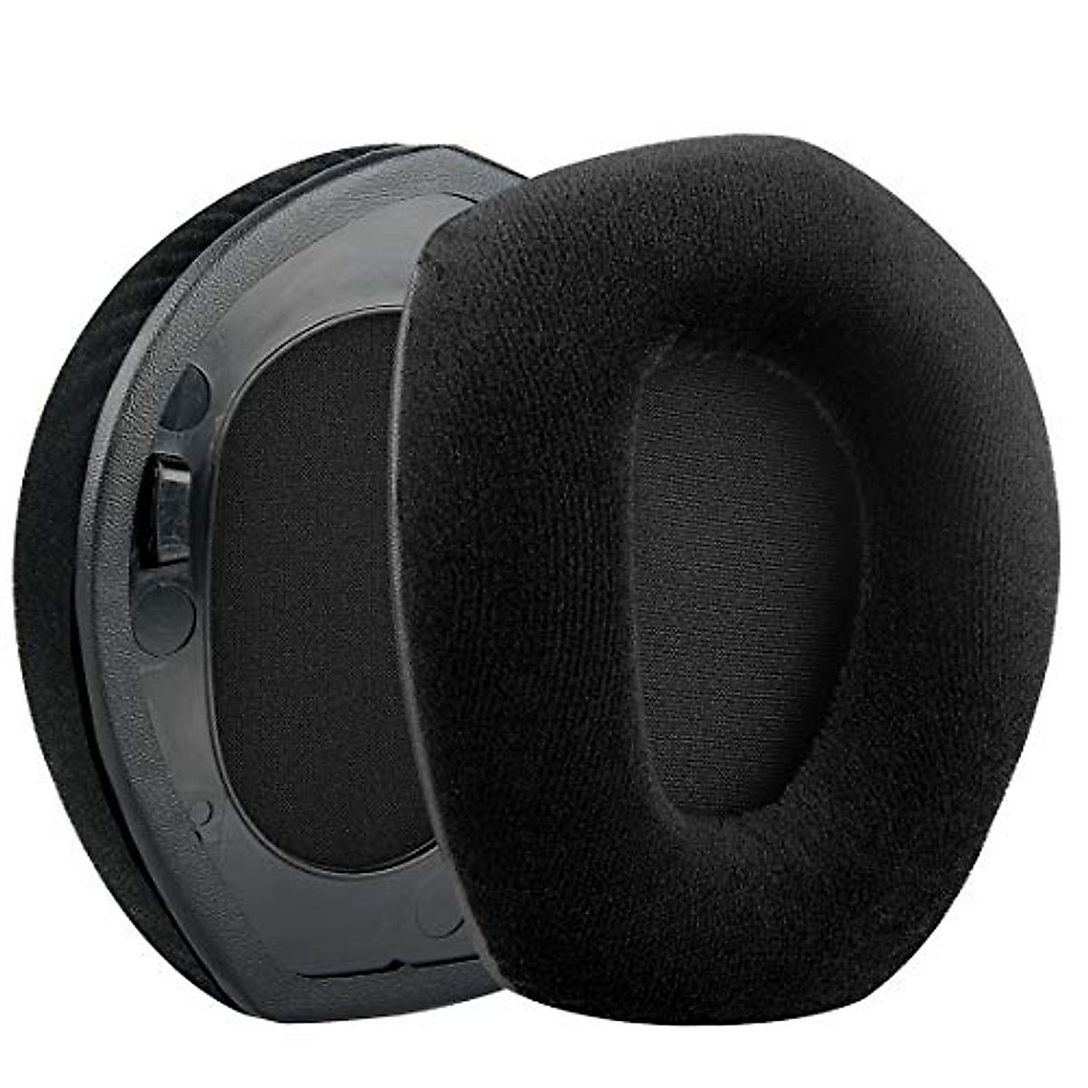 Geekria Comfort Velour Replacement Ear Pads for Sennheiser RS165, RS175, HDR165, HDR175, RS185, HDR185, RS195, HDR195 Headphones Ear Cushions, Headset Earpads, Ear Cups Repair Parts (Plastic Ring)