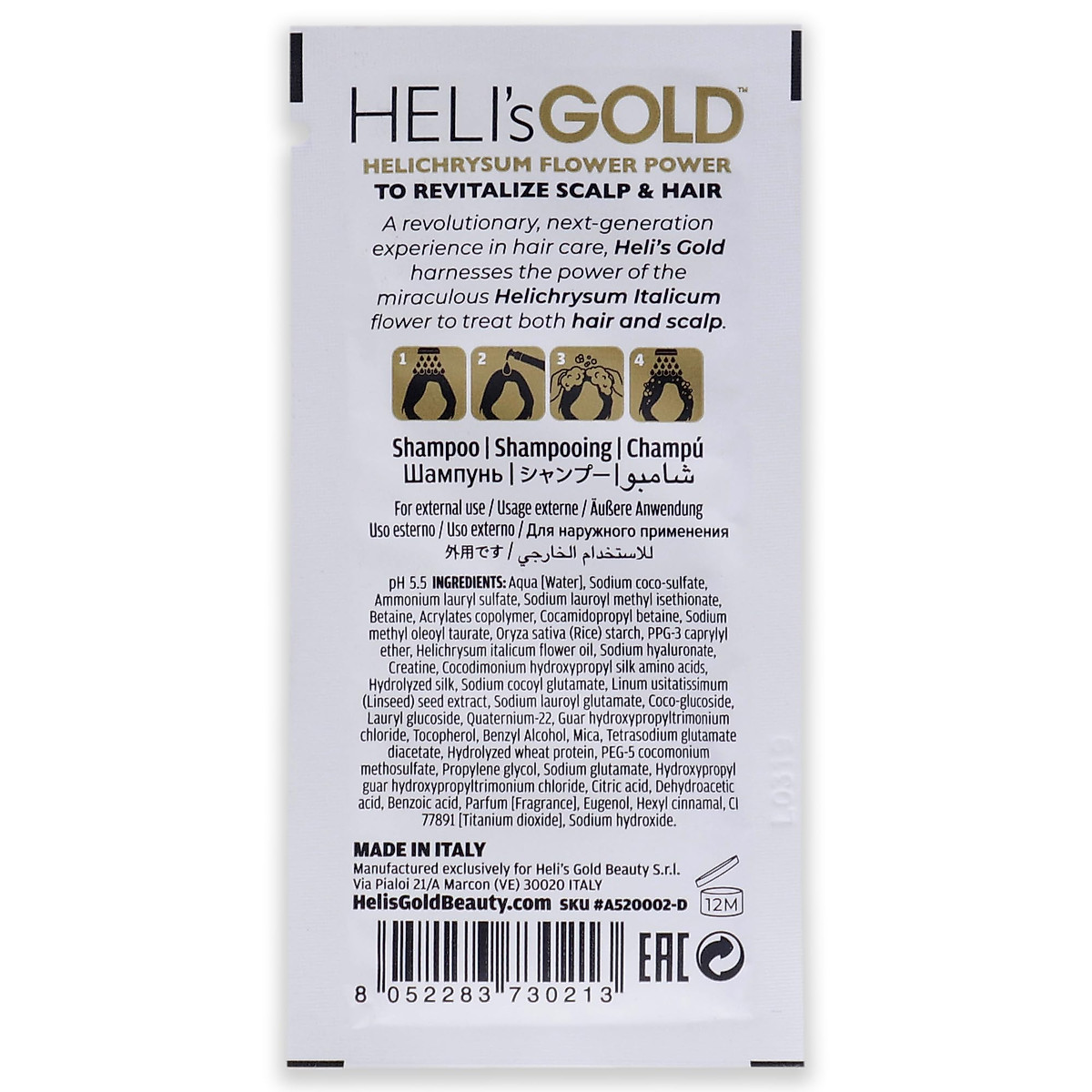Heli's Gold Revitalize Shampoo - Reverses Hair Damage - Intensely Nourish And Replenish Your Scalp - Color Safe - Dry, Damaged Strands - Remove Build-Up - Free From Paraben And Silicone - 3.3 Oz